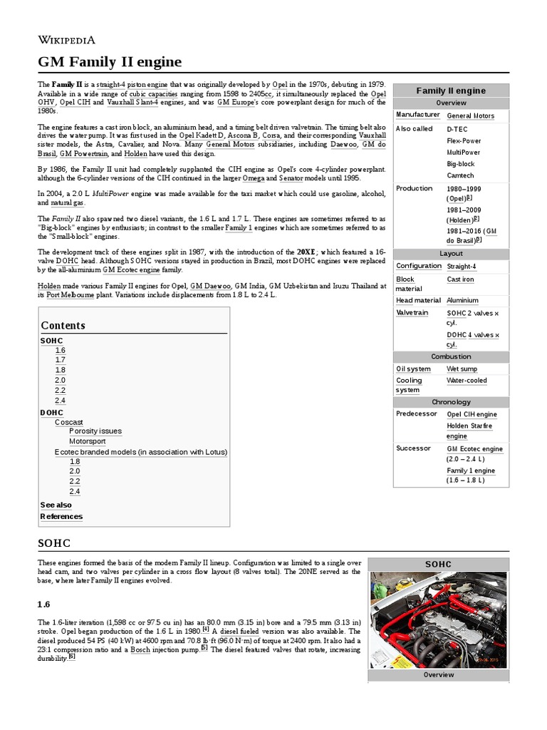 GM Family II Engine | PDF | Car | Machines