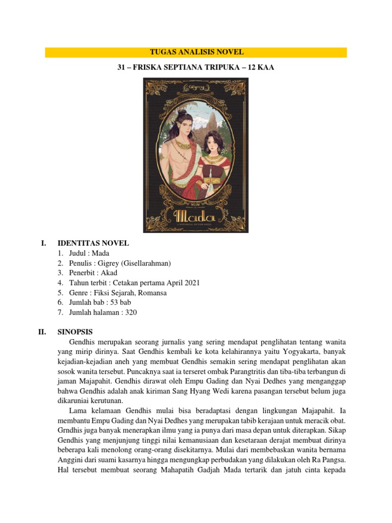 Analisis Novel-Mada | PDF