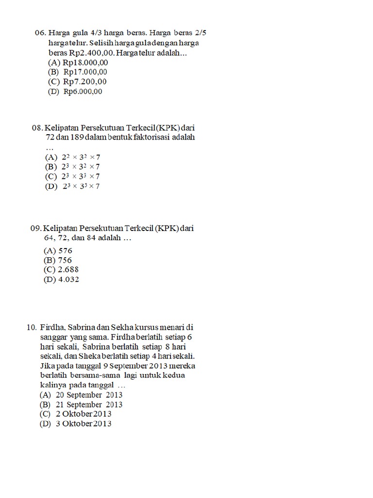 Soal Un SD 2014 (Materi) | PDF
