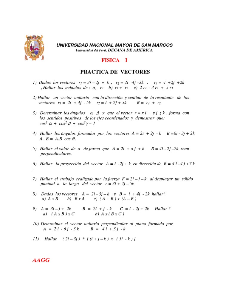 Practica de Vectores 2020 | PDF
