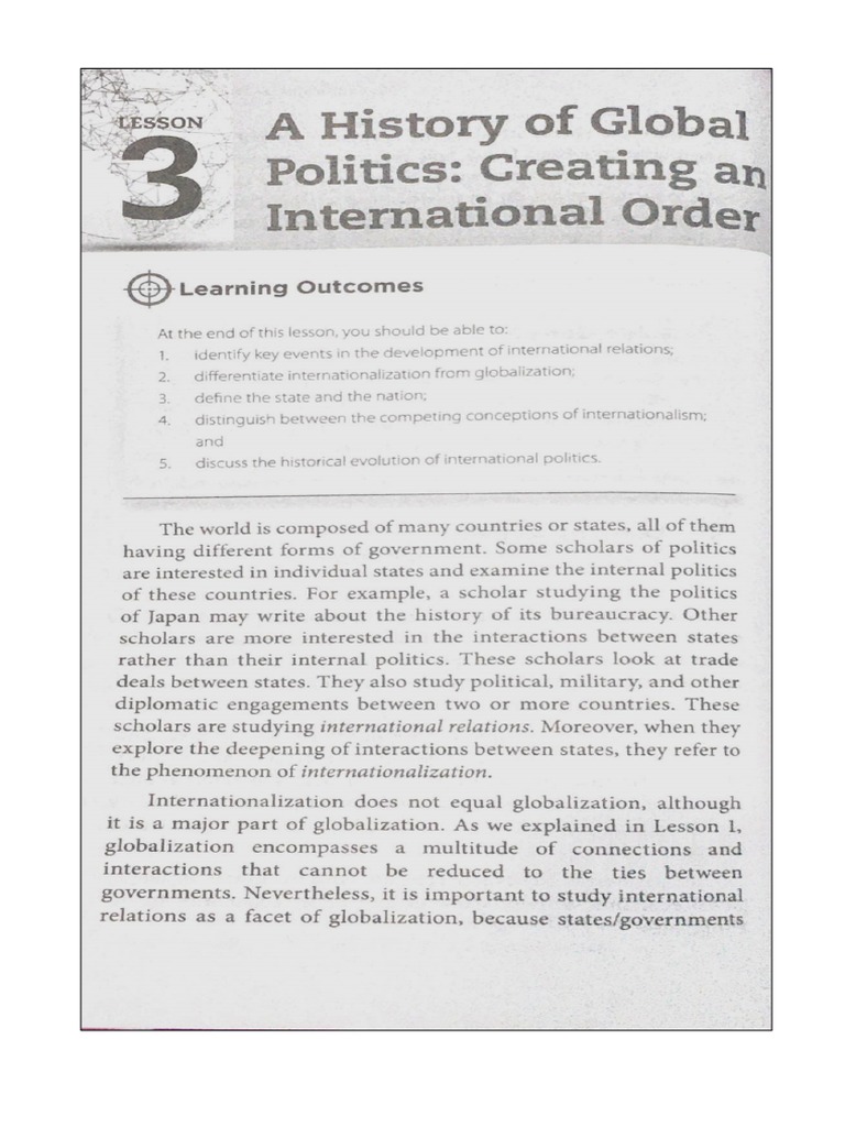 Lesson 3 - A History of Global Politics | PDF