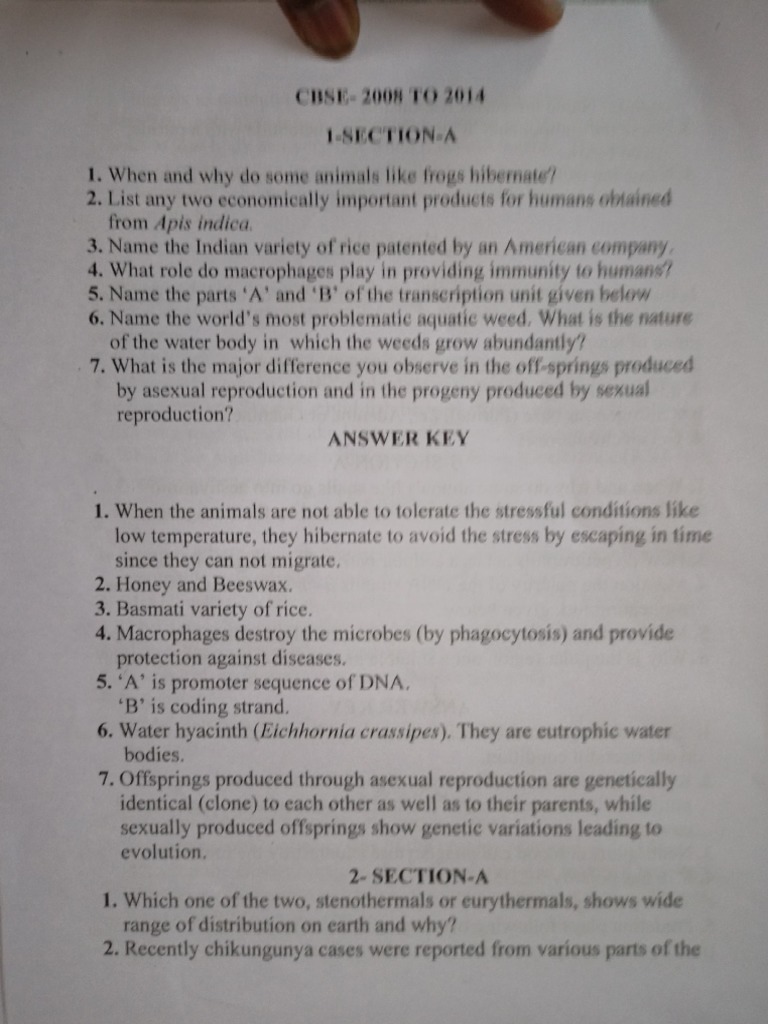 Biology One Mark Question | PDF | Genetics | Dna