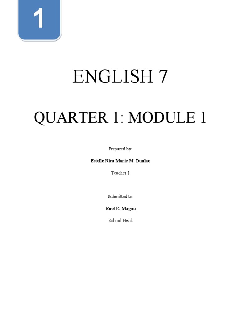 Grade 7 English Module: Verb Voices | PDF | Subject (Grammar) | Verb