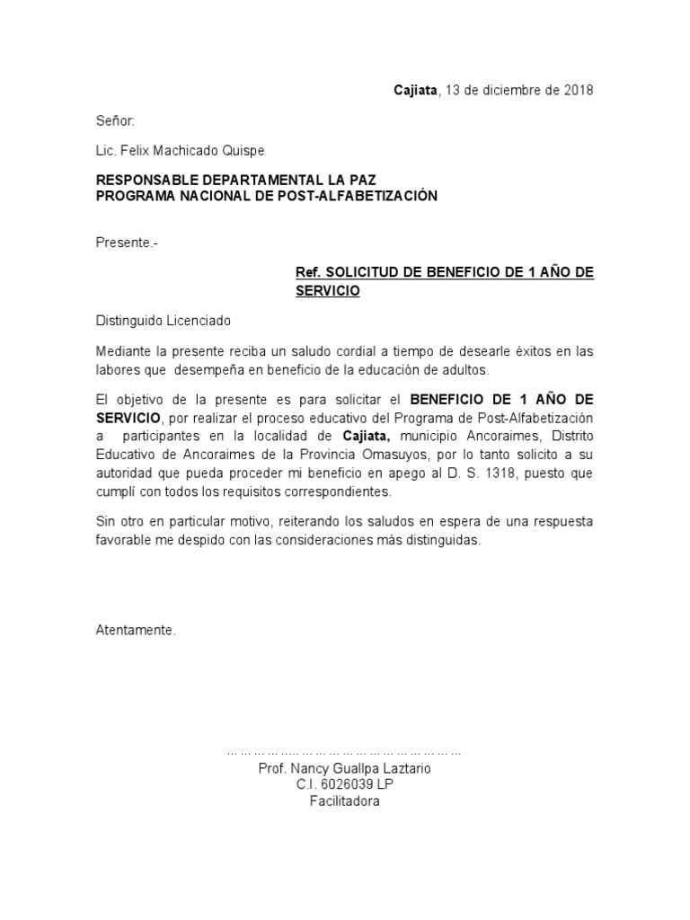 MODELO Carta de Solicitud | PDF