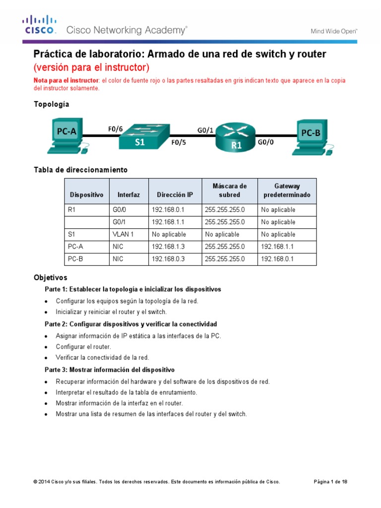 6.4.3.5 Lab - Building A Switch and Router Network - ILM | Descargar gratis PDF | Enrutador ...