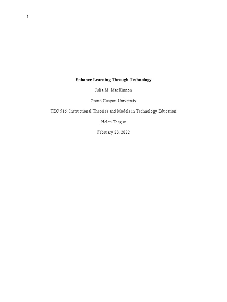 Technology Enhanced Learning | PDF | Teachers | Constructivism ...