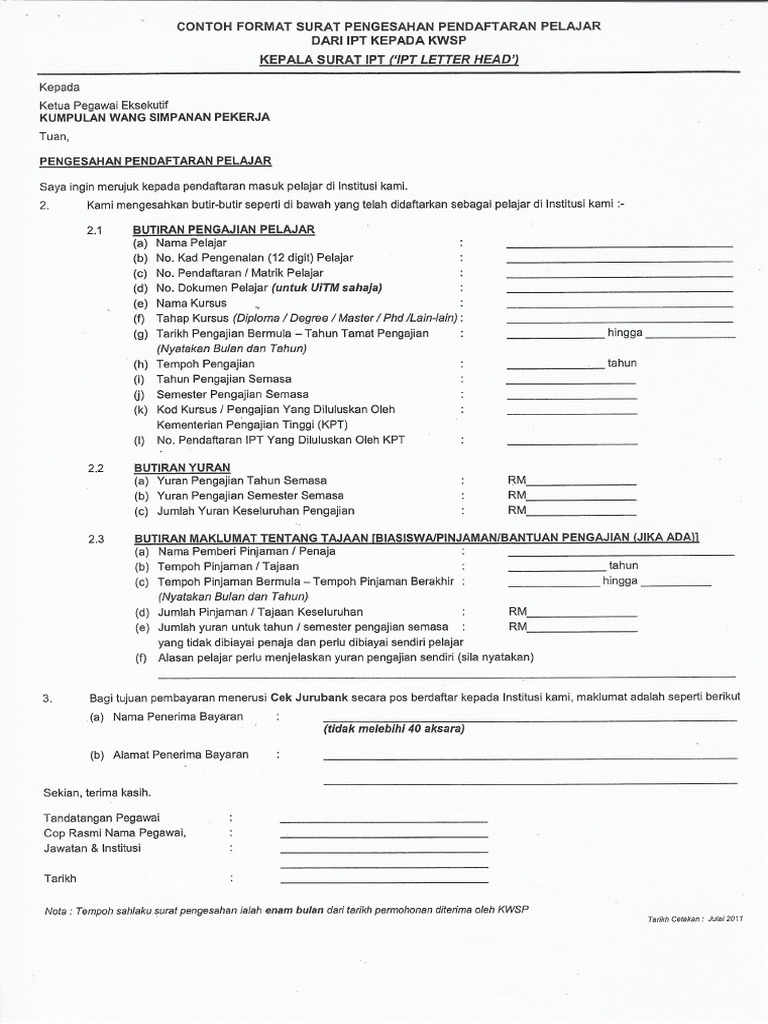 Borang KWSP | PDF