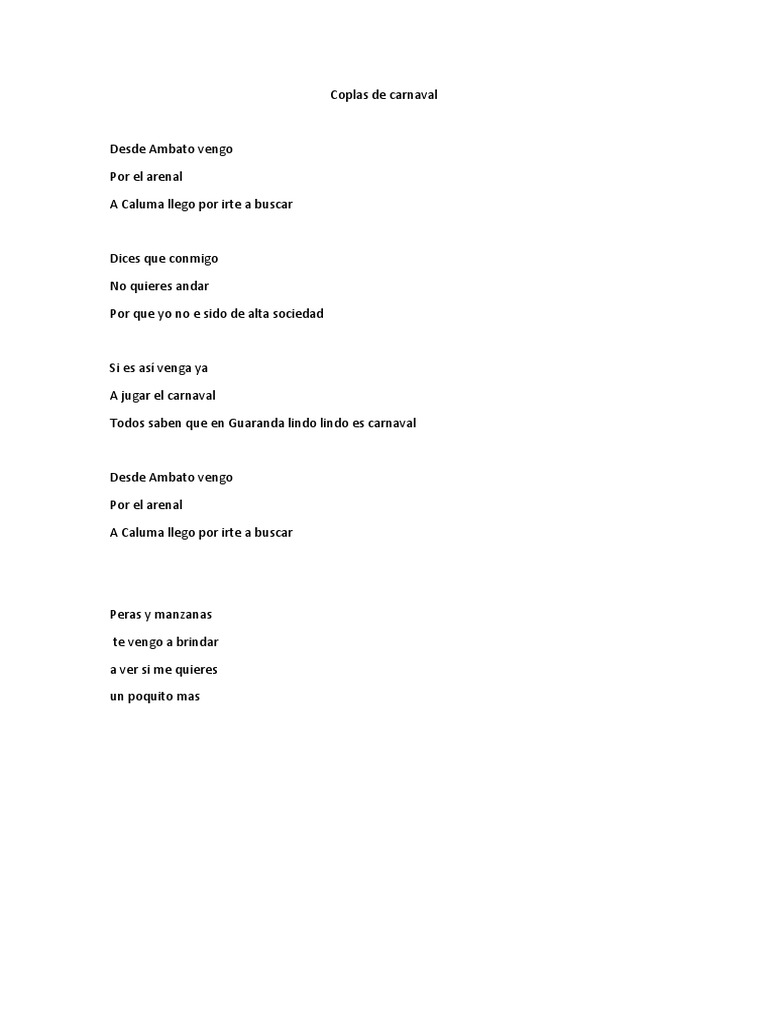 Coplas de Carnaval | PDF
