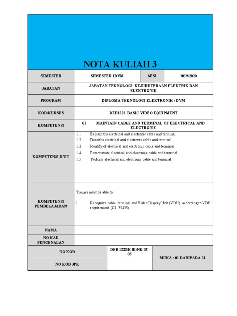 Nota Kuliah 3 | PDF