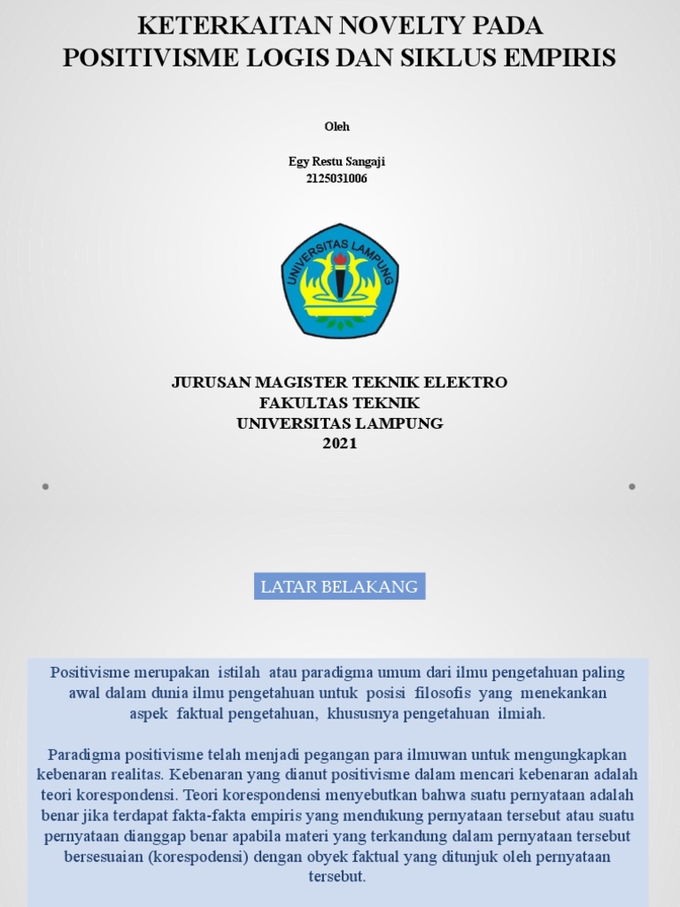 Keterkaitan Novelty Positivisme Logis Dan Siklus Empiris | PDF