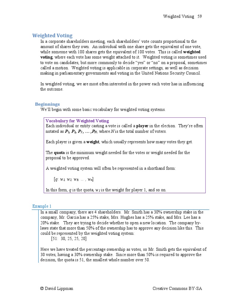 Weighted Voting | PDF | Voting | Political Events
