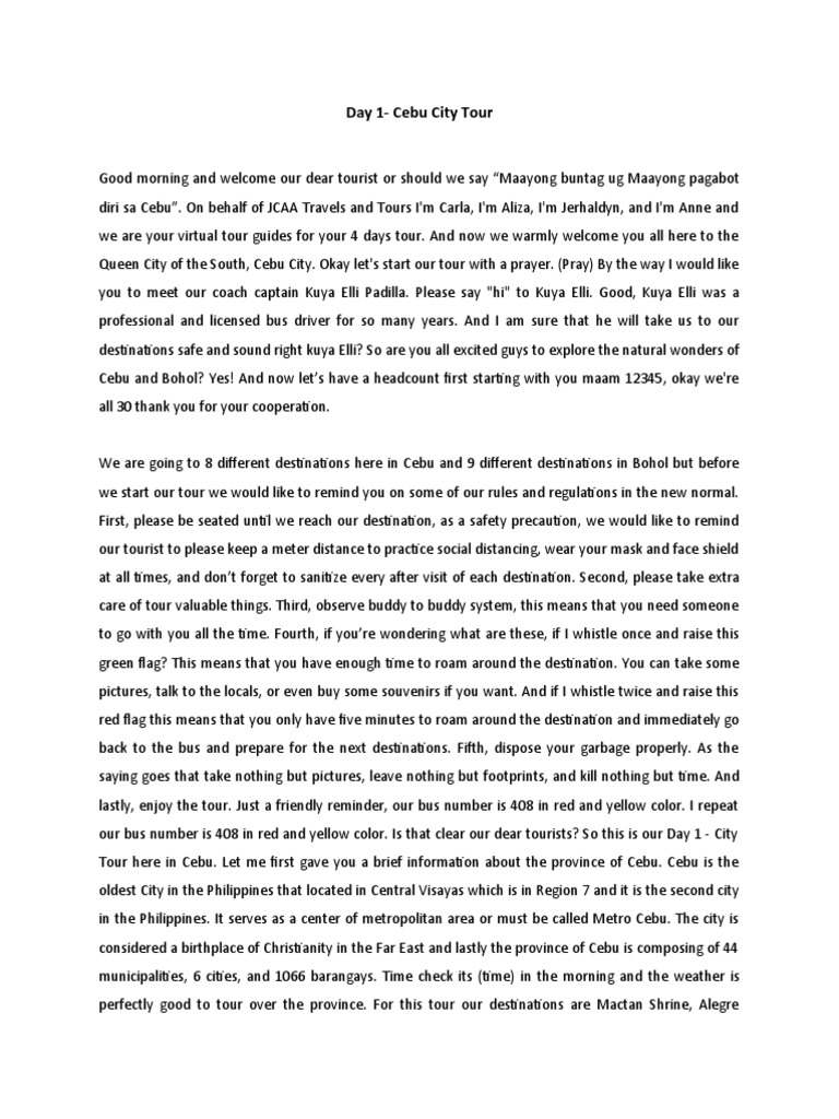 A06 Tour Commentary | PDF | Cebu