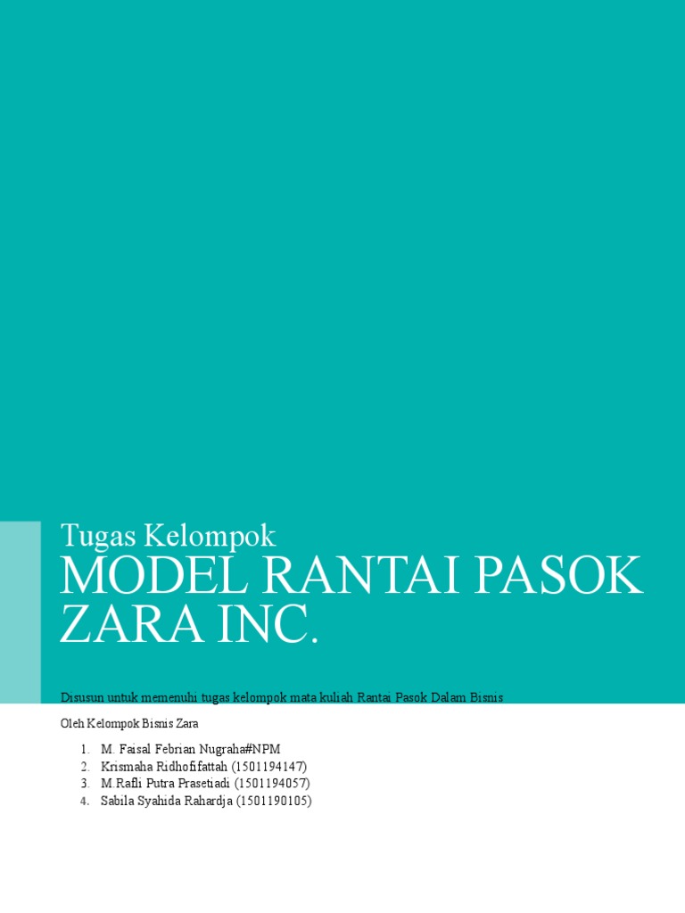 Tugas Kelompok Model Rantasi Pasok Zara | PDF | Seni