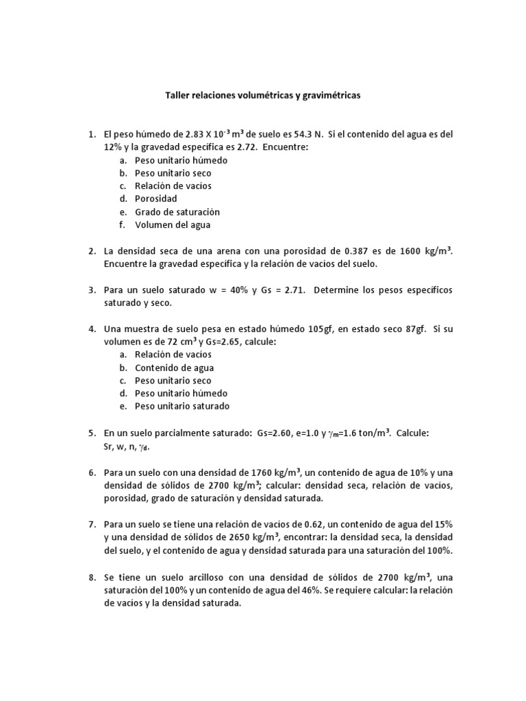 Taller Propiedades Fisicas | PDF | Densidad | Naturaleza