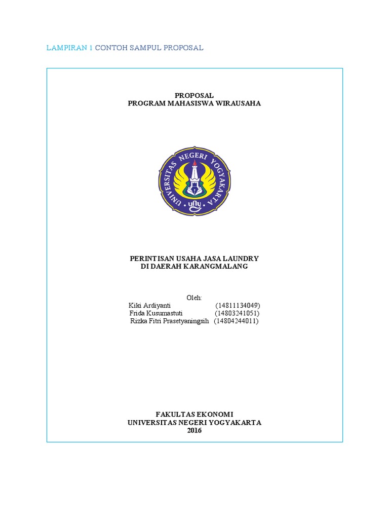 Contoh Format Lampiran Dalam Pengajuan Proposal PMW - Download | PDF