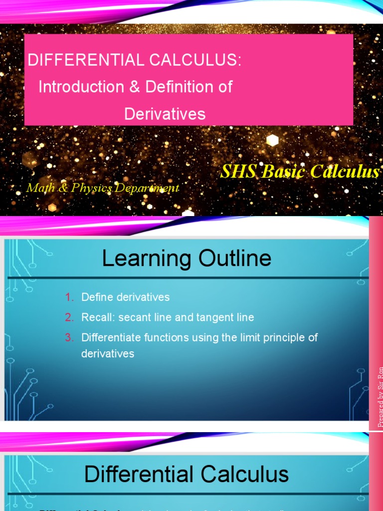 Differential Calculus: Introduction & Definition of Derivatives | PDF ...