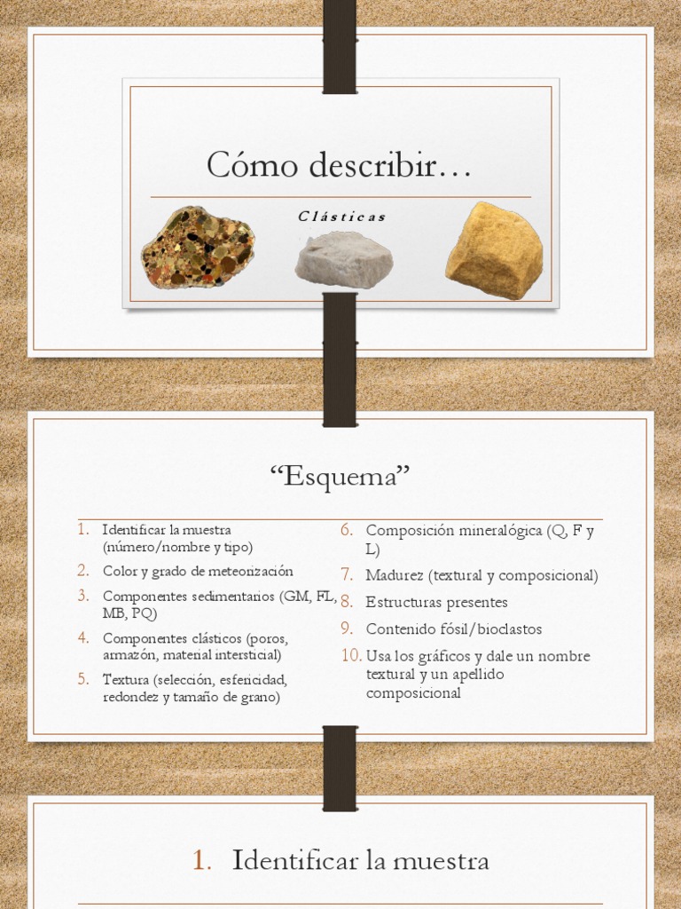Como Describir Rocas Clásticas | PDF | Roca clástica | Minerales