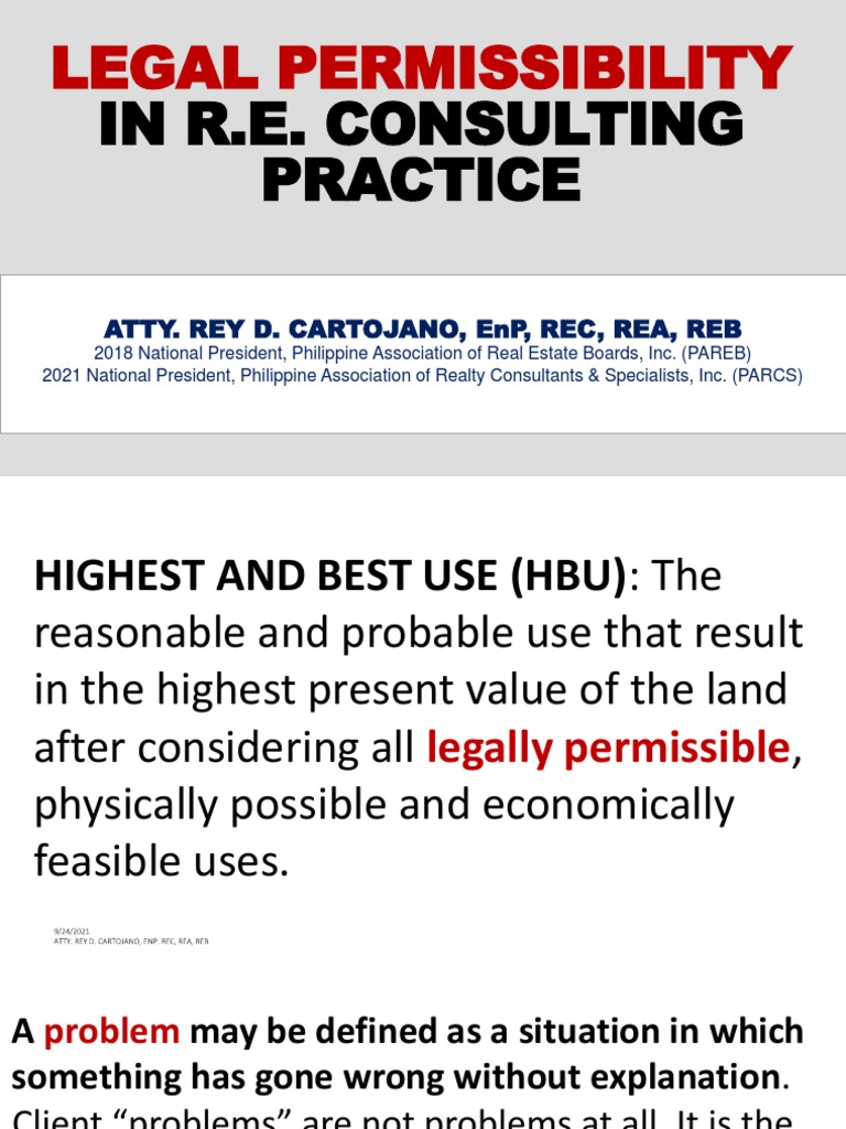 Legal Permissibility in Real Estate Consulting Practice-Sept2021 | PDF ...