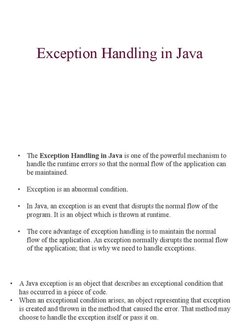Exception Hadling | PDF | Java (Programming Language) | Computer Programming