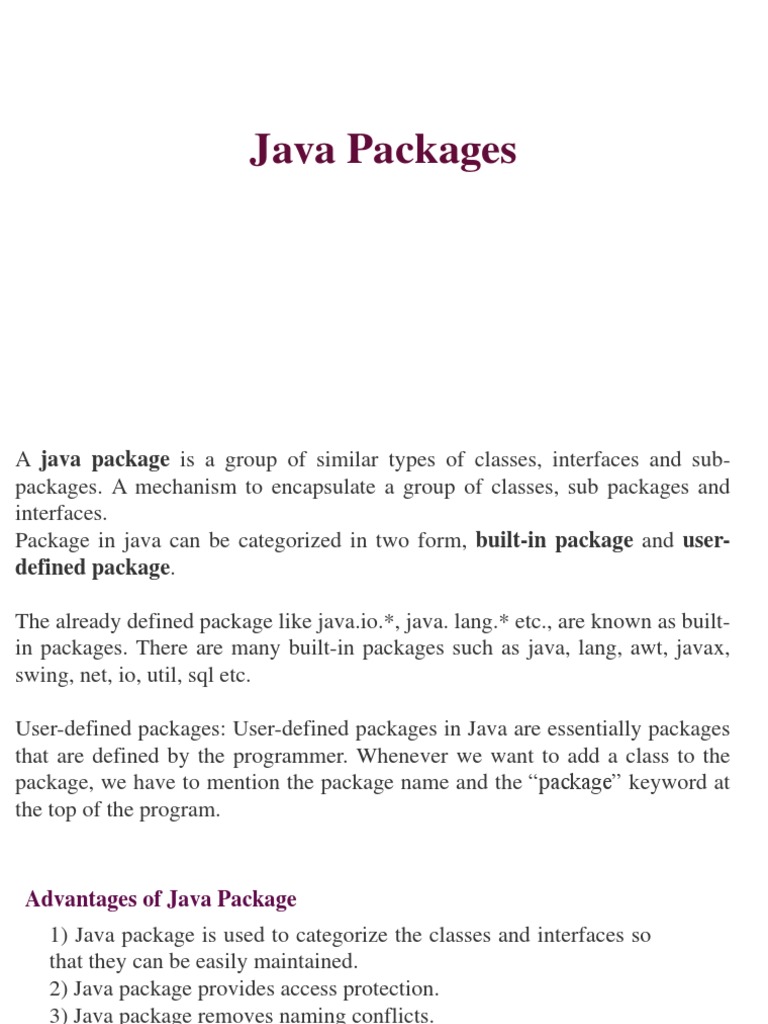 An In-Depth Look at Java Packages: Types, Advantages, Built-in Packages ... An In-Depth Look at Java Packages: Types, Advantages, Built-in Packages ...