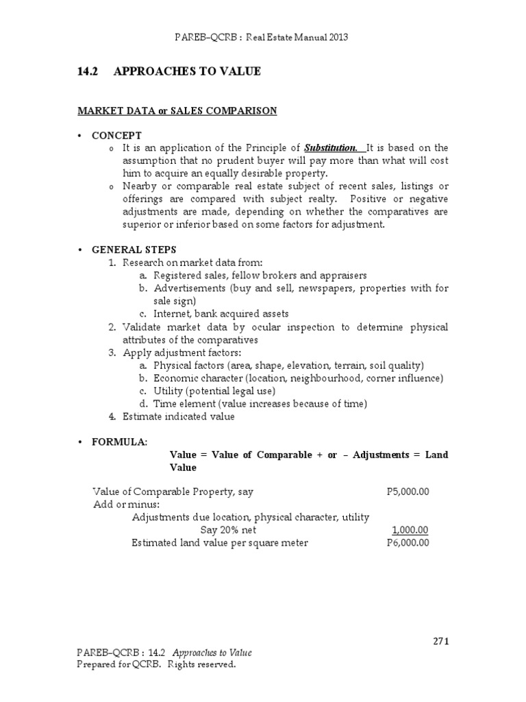 Approaches To Value | PDF | Real Estate Appraisal | Income
