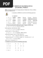 Learning Activity Sheet Mathematics 5 - PMDAS and GMDAS Rule | PDF | Bracket | Arithmetic