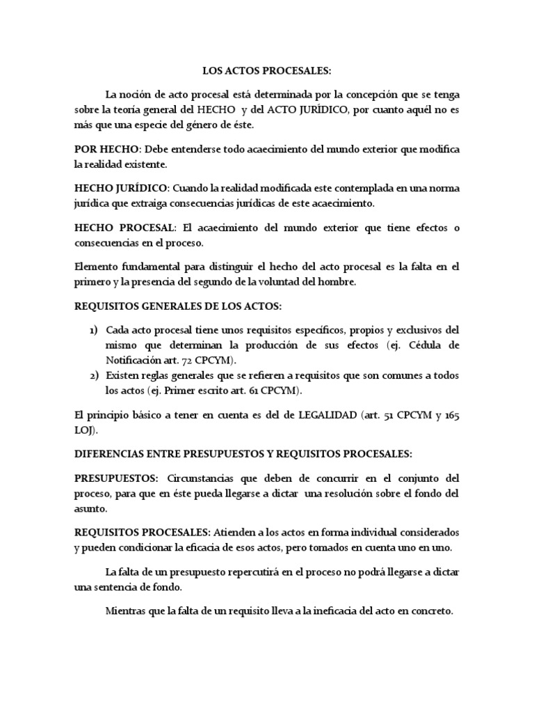 Actos Procesales | PDF | Ley procesal | Demanda judicial