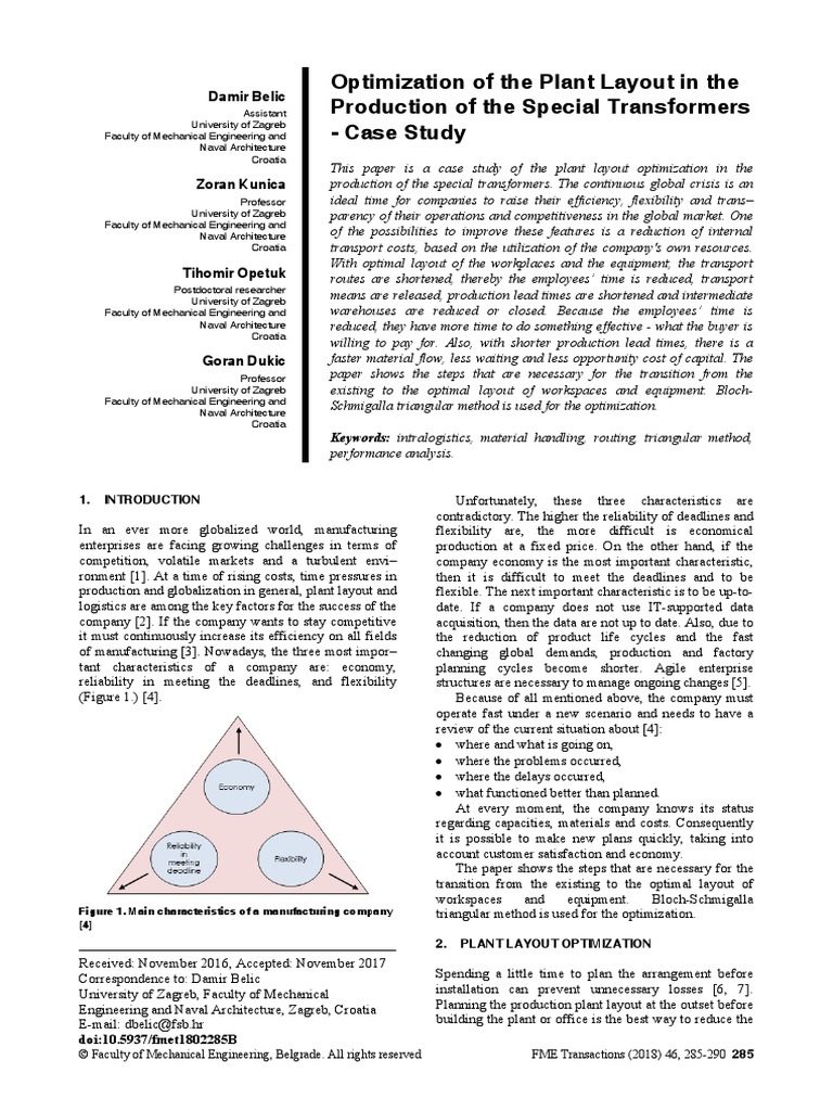 Optimization of The Plant Layout in The Production | PDF | Mathematical ...