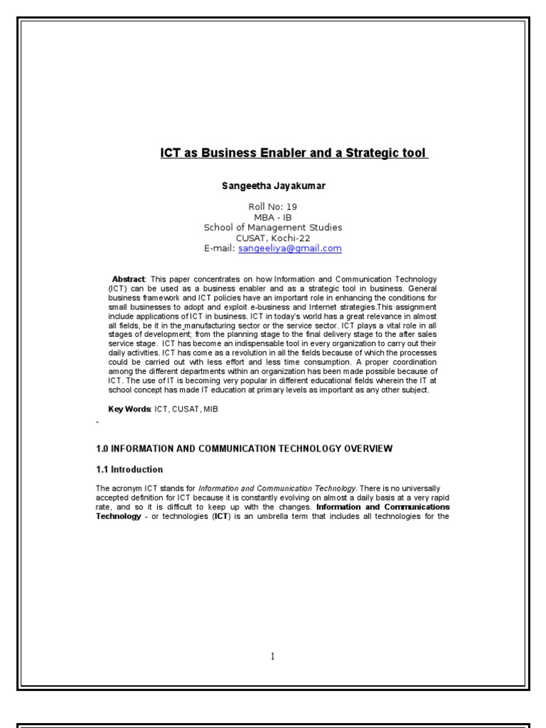 19-ICT As Business Enabler and A Strategic Tool | PDF | E Commerce ...