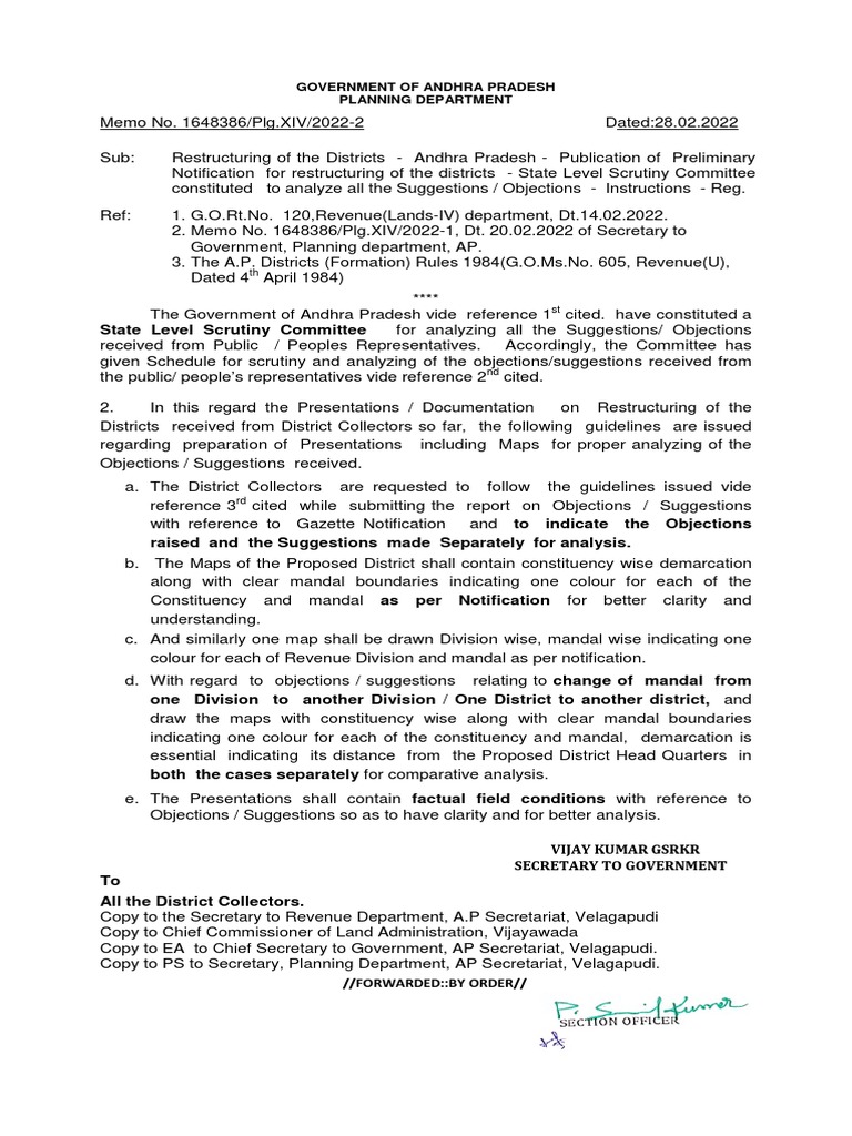 Guidelines For District Collectors | PDF | Government