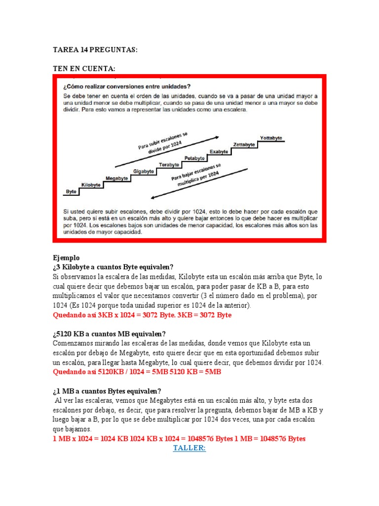 Nicolas Certuche Calderon - TAREA 15, INFO, CONVERSIONES | PDF | Poco | Byte