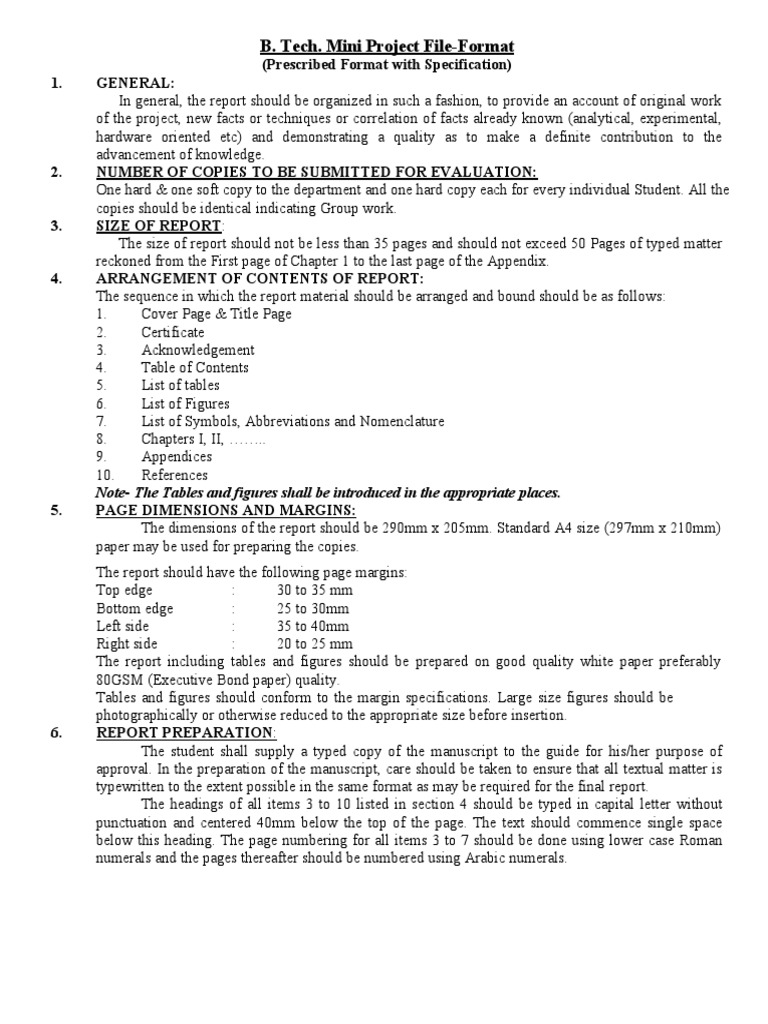 Mini Project Report Formatting Guide | PDF | Paragraph | Manuscript