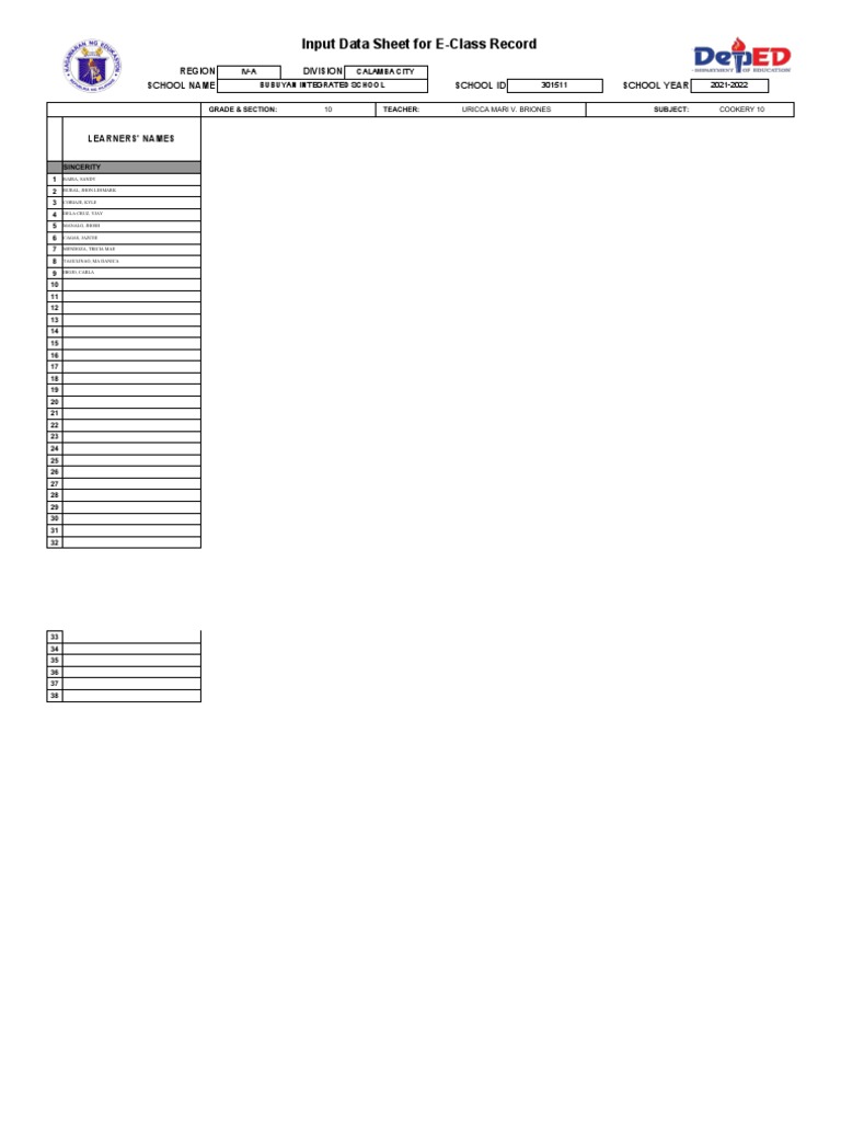 Grade 10 Cookery 2021-2022 | PDF