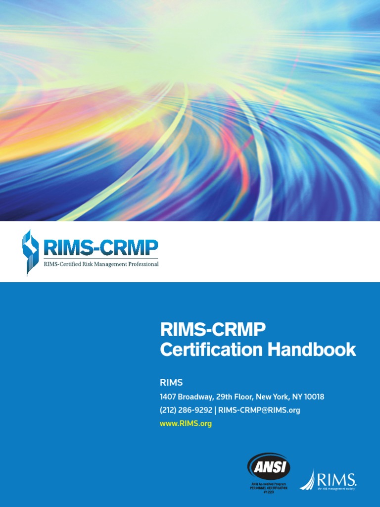 Rims-Crmp Certification Handbook: 1407 Broadway, 29th Floor, New York ...