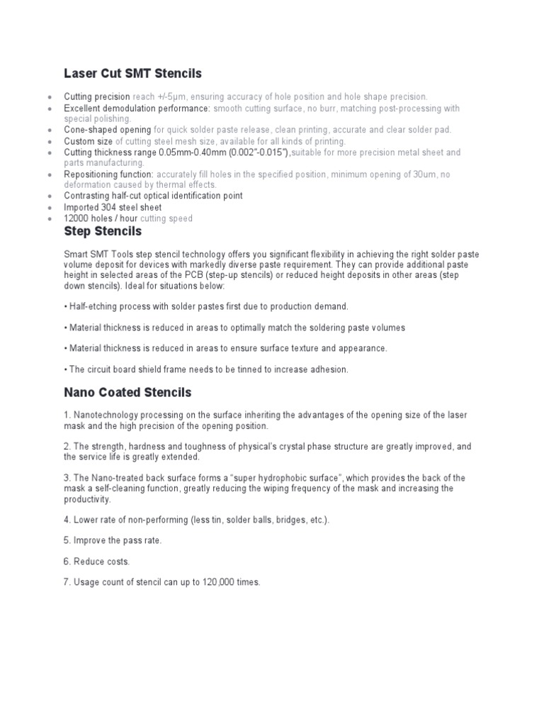 Stencils | PDF | Printed Circuit Board | Materials