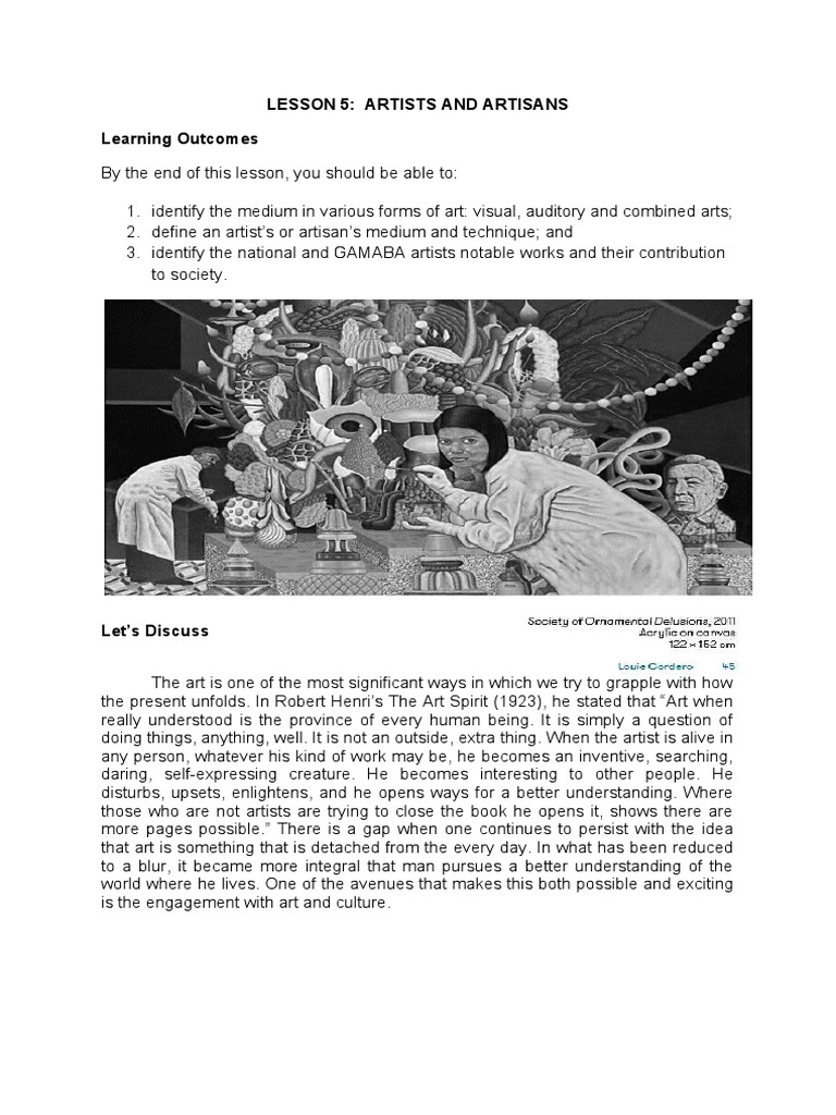 Art Appreciation Lesson 5 | PDF | Paintings | Museum