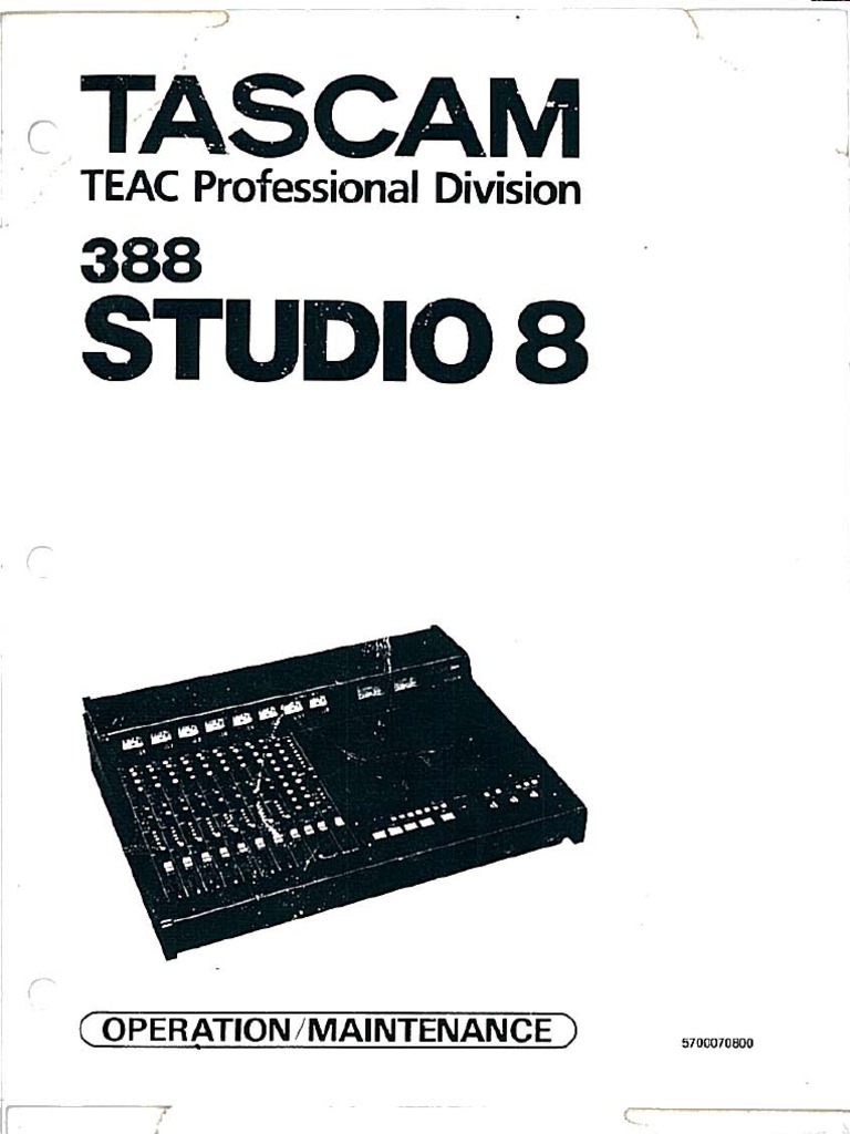 Tascam 388 Manual | PDF
