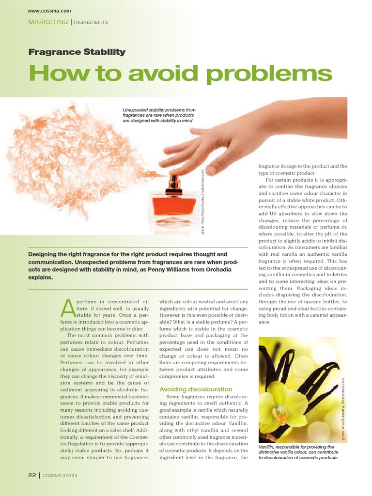 Fragrance Stability: Marketing | PDF | Perfume | Odor