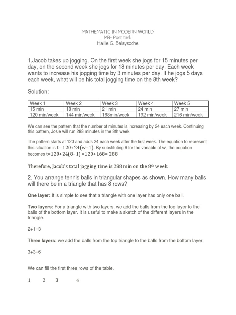 MATHEMATIC IN MODERN WORLD - Module 3 Post Task | PDF
