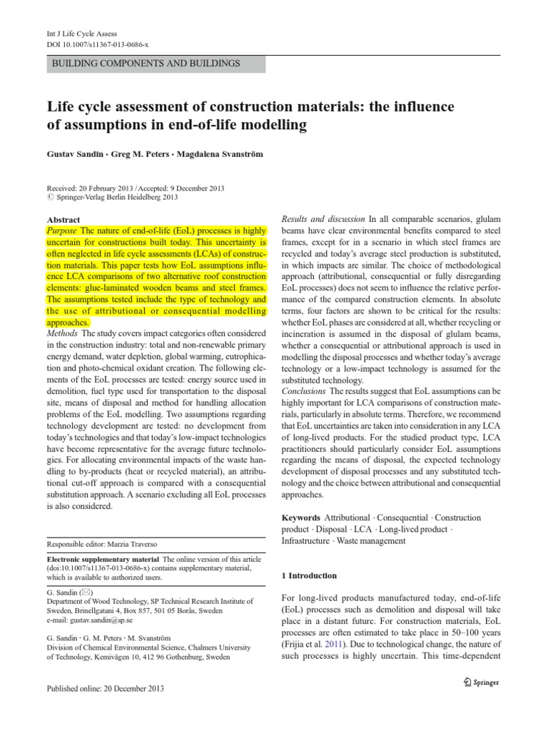 SBM (Life Cycle, EoL) | PDF | Life Cycle Assessment | Waste Management