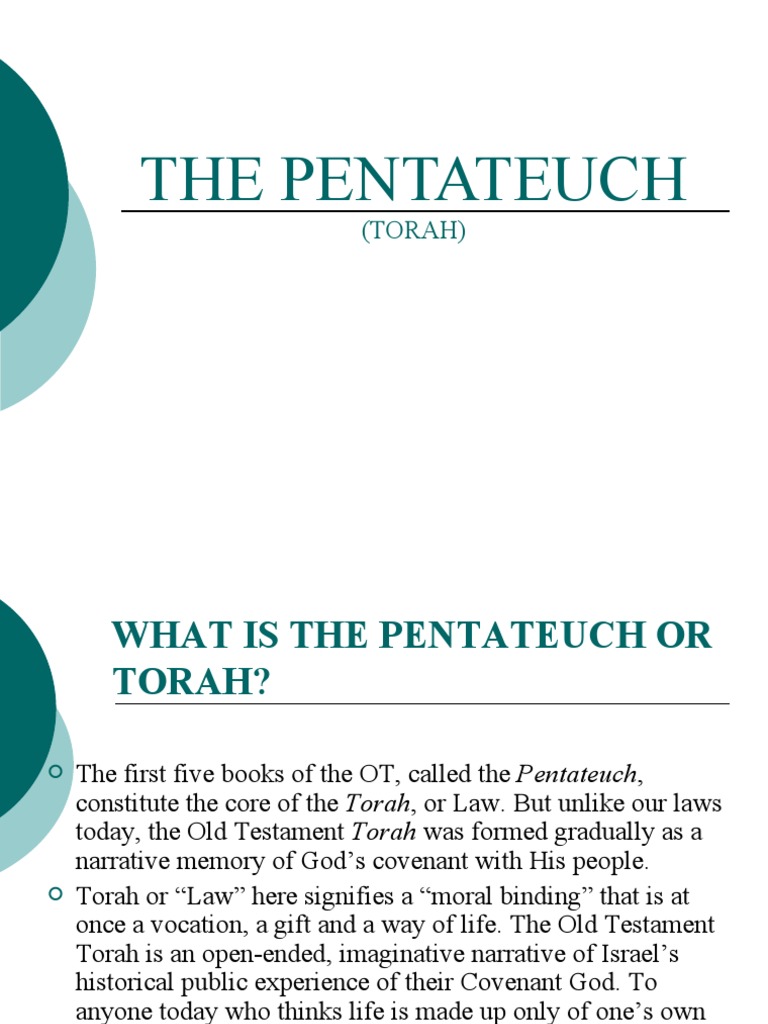 The Pentateuch: (Torah) | PDF | Adam | Adam And Eve