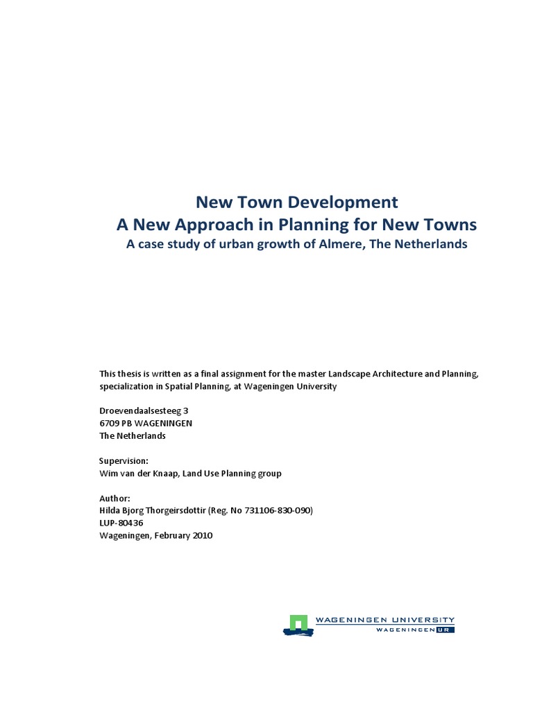 New Town Development A New Approach in Planning F-Groen Kennisnet 57124 ...