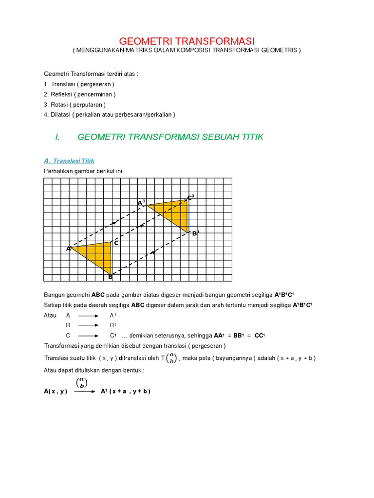 Matriks Dalam Komposisi Transformasi Geometri | PDF