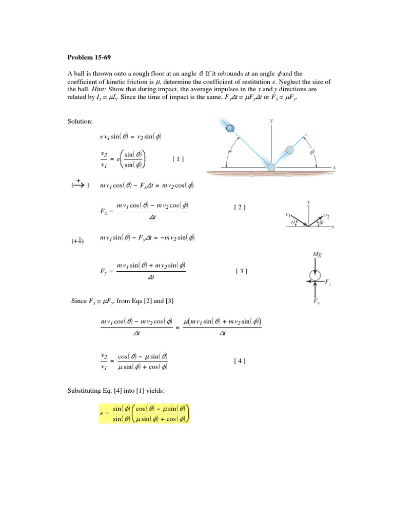 Problem 15-69: T F Torf F | PDF | Collision | Classical Mechanics