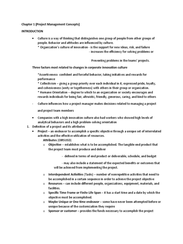 Chapter 1-Project Management Concepts | PDF | Project Management | Risk