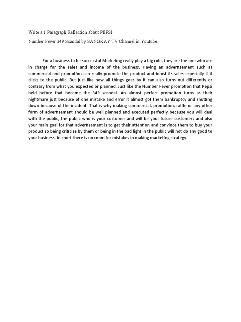 Reflection About PEPSI 349 | PDF