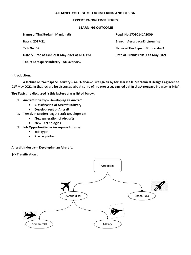 Report On Aerospace Industry - An Overview | PDF | Aerospace ...