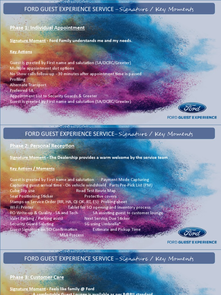 Ford Guest Experience: Key Moments Guide | PDF | Transport