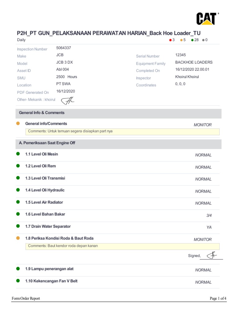 Inspection Report | PDF | Mechanical Engineering | Manufactured Goods
