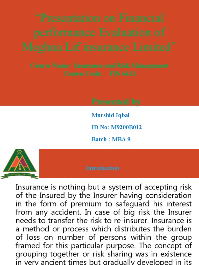 Presentation On Financial Performance Evaluation of Meghna Lif ...